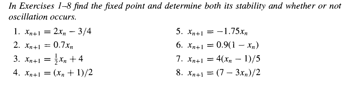 Solved In Exercises 1-8 find the fixed point and determine | Chegg.com