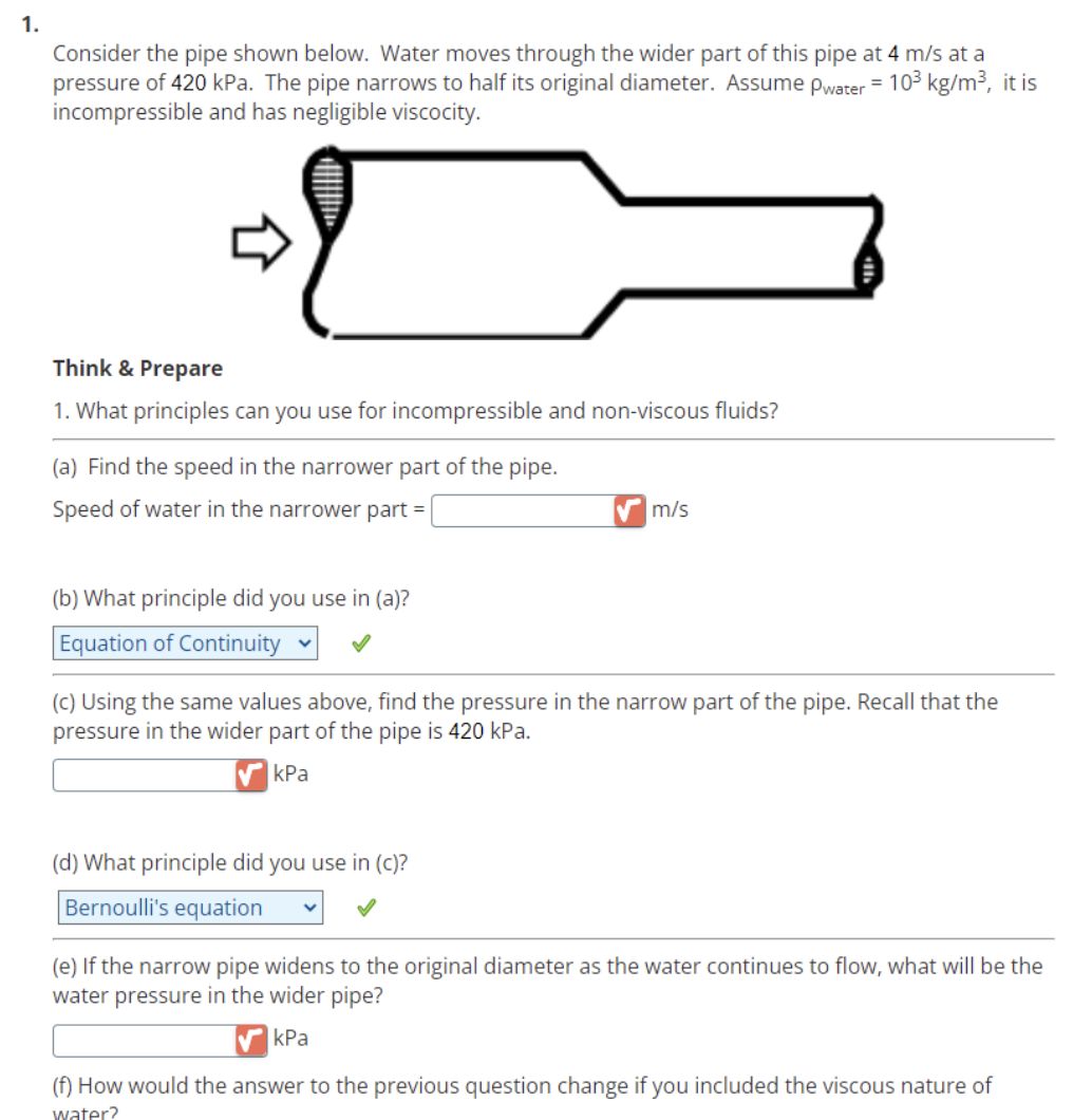 Solved Consider the pipe shown below. Water moves through | Chegg.com