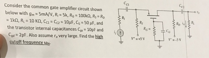 Solved CT Consider the common gate amplifier circuit shown | Chegg.com