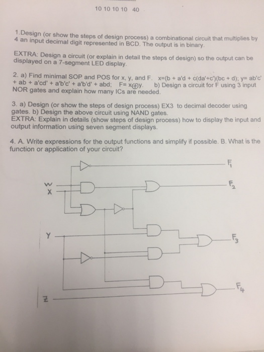 Solved 10 10 10 10 40 1.Desi 4 gn (or show the steps of | Chegg.com