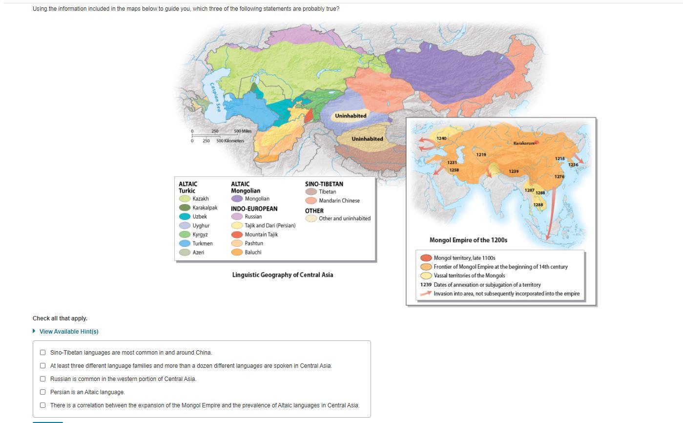 Solved Using the information included in the maps below to | Chegg.com