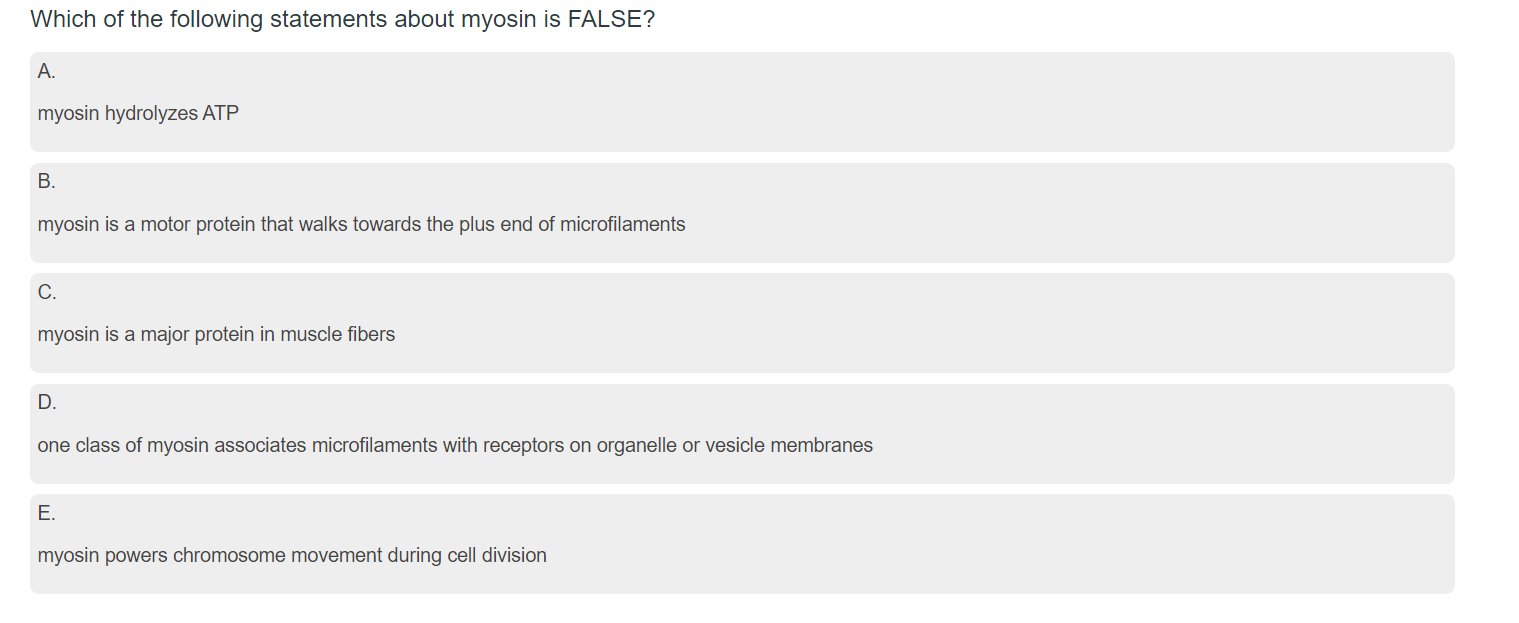 Solved Microfilaments in cells are stabilized when A. the | Chegg.com