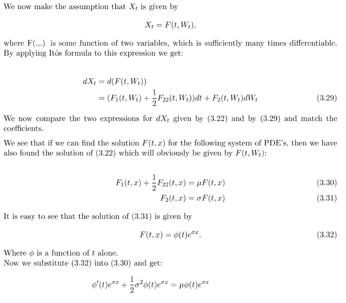 Solved Solving the geometric Brownian motionMy lecturer gave | Chegg.com