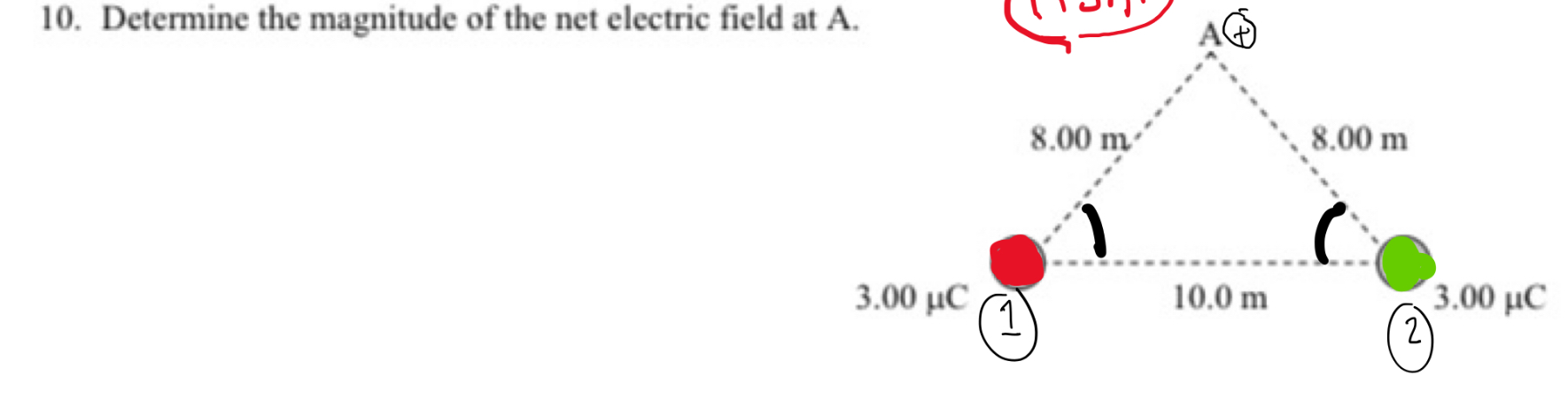 Solved Determine the magnitude of the net electric field at | Chegg.com