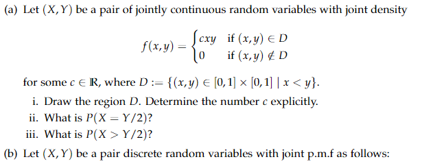 Solved (a) Let (X,Y) be a pair of jointly continuous random | Chegg.com