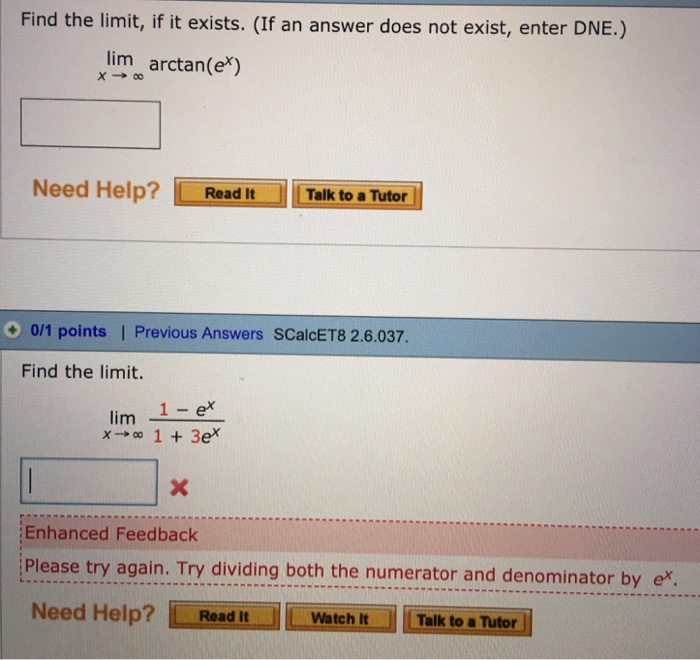 Solved Find lim fx) if, for all x > 1, 9ex 25 3ex Need Help? | Chegg.com
