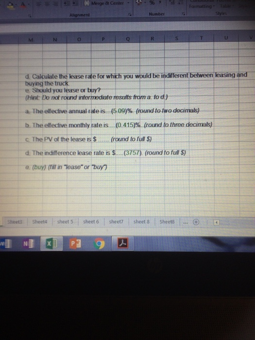 Solved Wrap Text Merge & Center · IR. % , 158. : | | Chegg.com