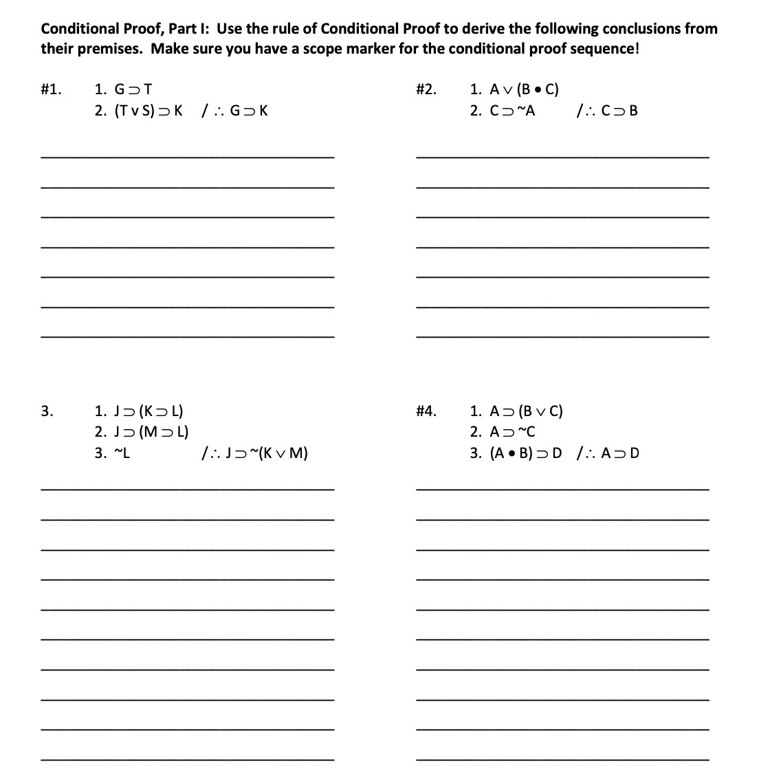 Solved Conditional Proof, Part I: Use the rule of | Chegg.com