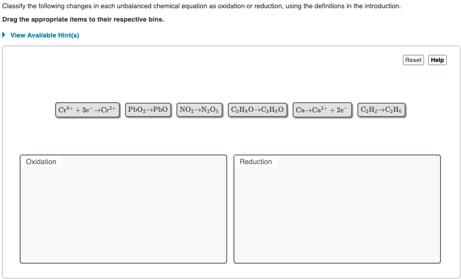 Solved Classify the following changes in each unbalanced | Chegg.com