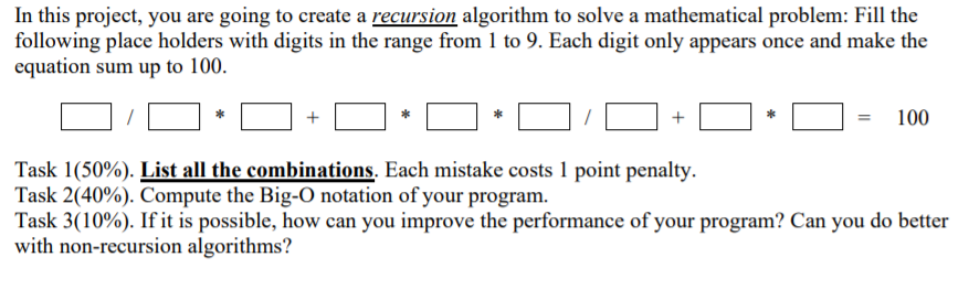 In This Project You Are Going To Create A Recursion