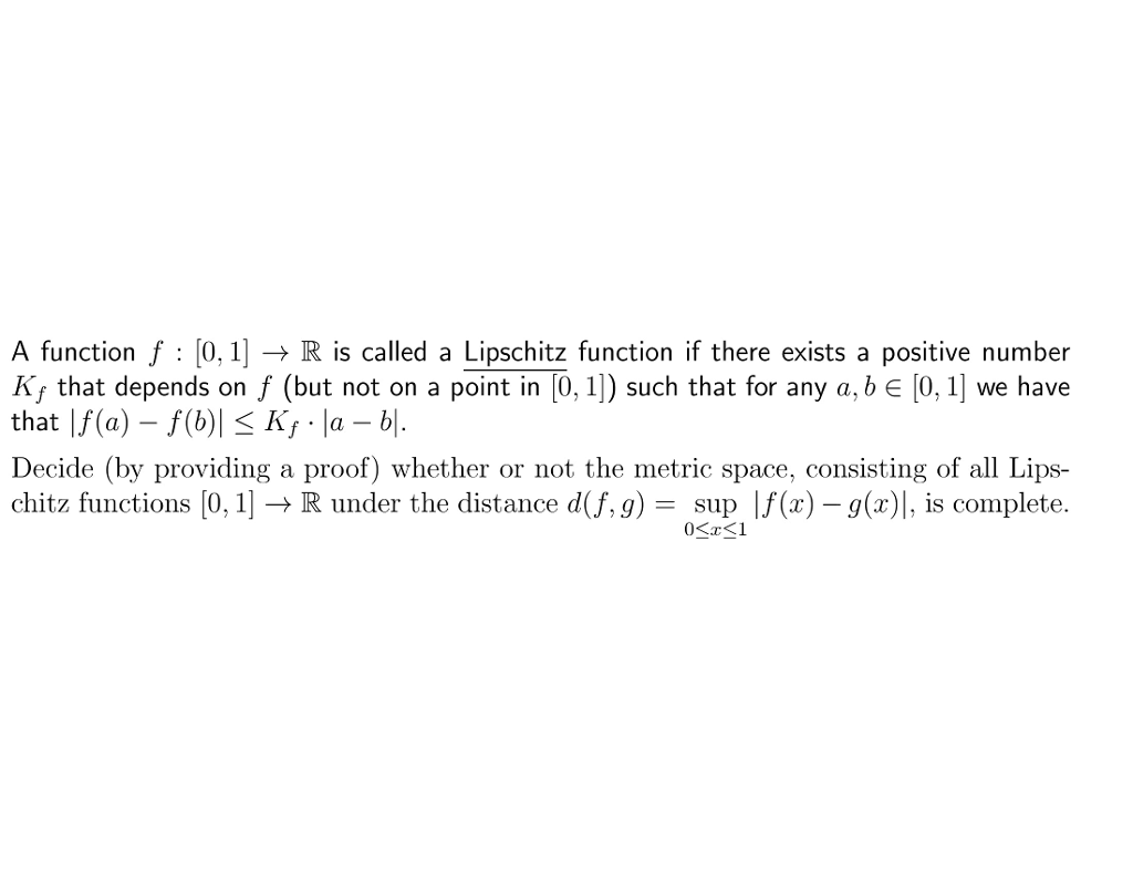 Solved A function f : 10.11 → R is called a Lipschitz | Chegg.com