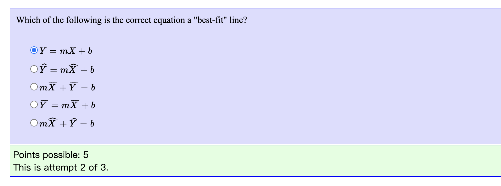 Solved Which of the following is the correct equation a | Chegg.com