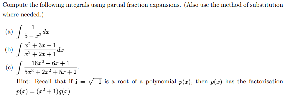 Solved Compute the following integrals using partial | Chegg.com
