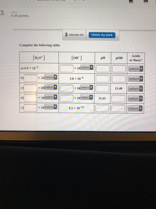 Solved 3. 0.35 points value 3 attempts left Check my work | Chegg.com