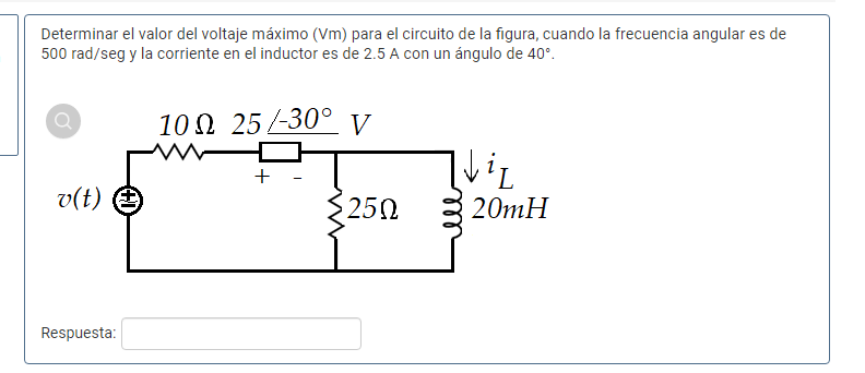Solved Determinar el valor del voltaje máximo (Vm) para el | Chegg.com