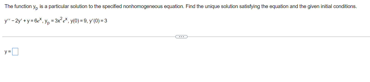 Solved The function yp is a particular solution to the | Chegg.com