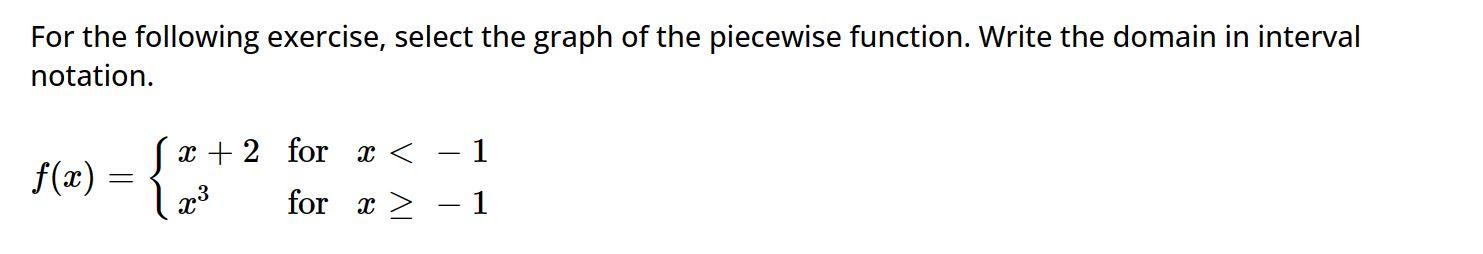 Solved For the following exercise, select the graph of the | Chegg.com