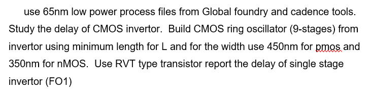 use 65nm low power process files from Global foundry | Chegg.com
