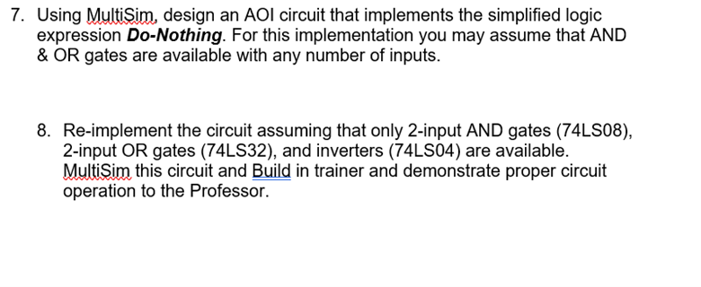 Solved Using MultiSim, design an AOI circuit that implements | Chegg.com