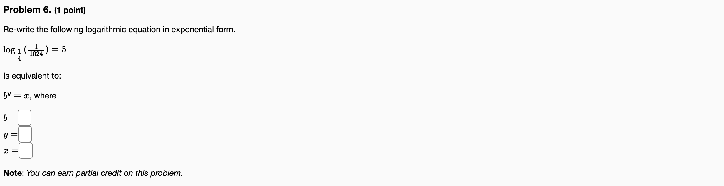 Solved Re Write The Following Logarithmic Equation In
