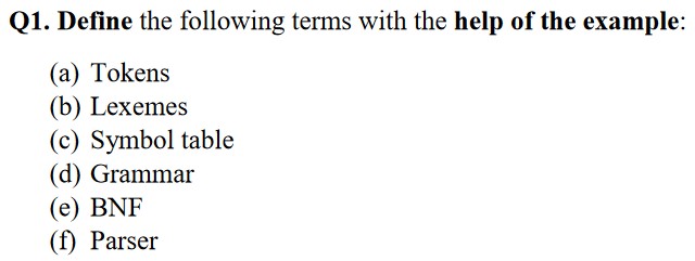 Solved Q1. Define the following terms with the help of the | Chegg.com