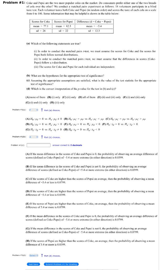 Solved Problem \# 1: Coke and Pepsi are the two most popular | Chegg.com