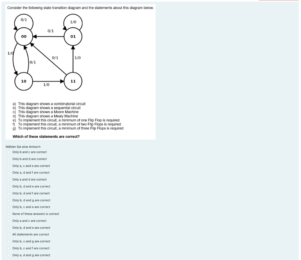 Solved Consider the following state transition diagram and | Chegg.com