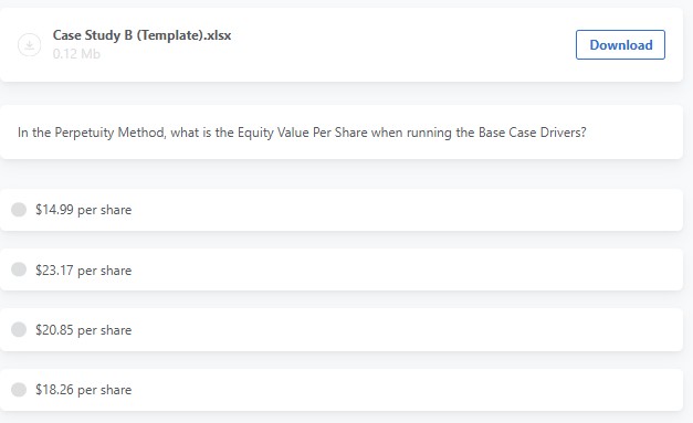 Solved In ﻿the Perpetuity Method, what is ﻿the Equity Value | Chegg.com