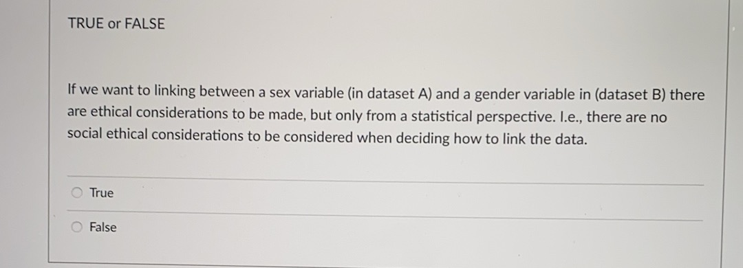 Solved True Or Falseif We Want To Linking Between A Sex