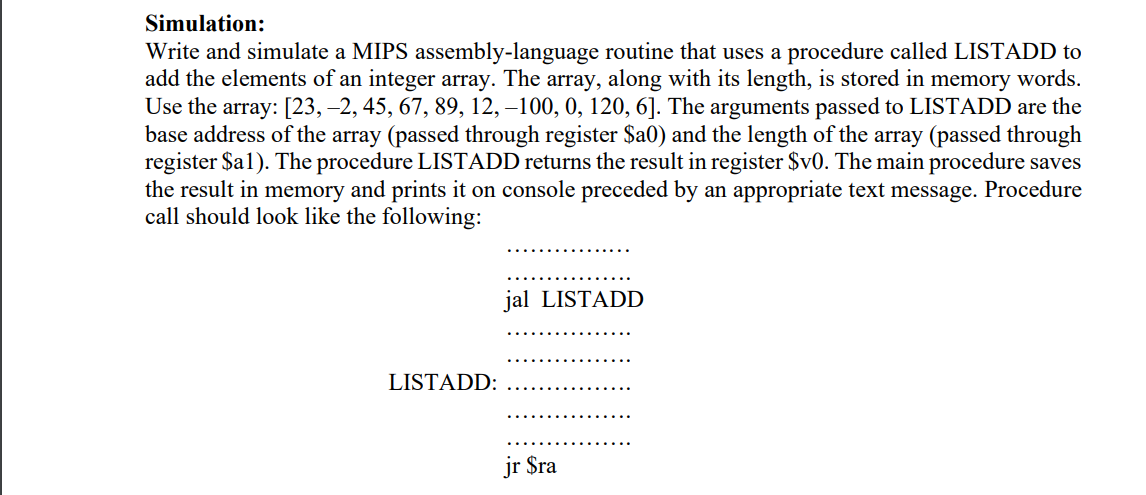 Solved Simulation Write And Simulate A Mips 7113