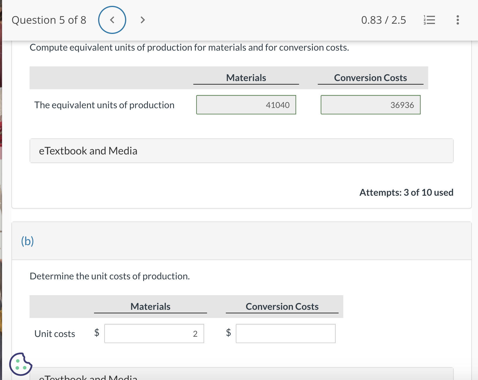 Solved Question 5 of 8 Current Attempt in Progress Sheridan | Chegg.com