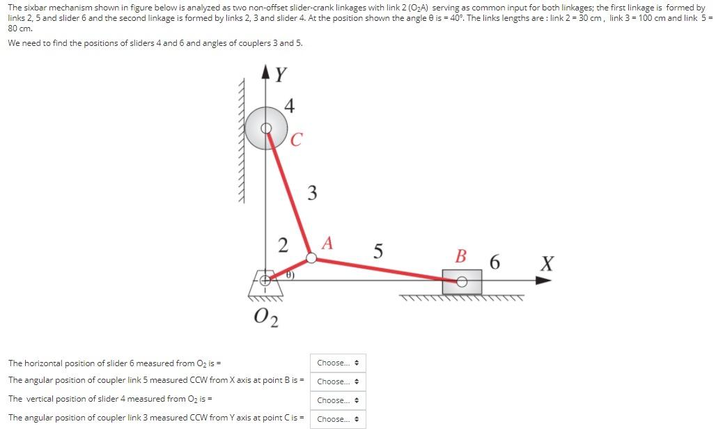 Solved The sixbar mechanism shown in figure below is | Chegg.com