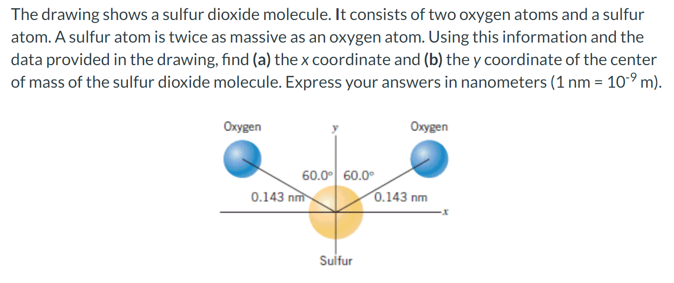 Solved The drawing shows a sulfur dioxide molecule. It | Chegg.com