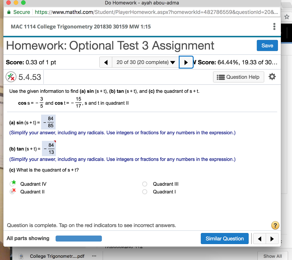Solved Do Homework - ayah abou-adma â Secure | Chegg.com