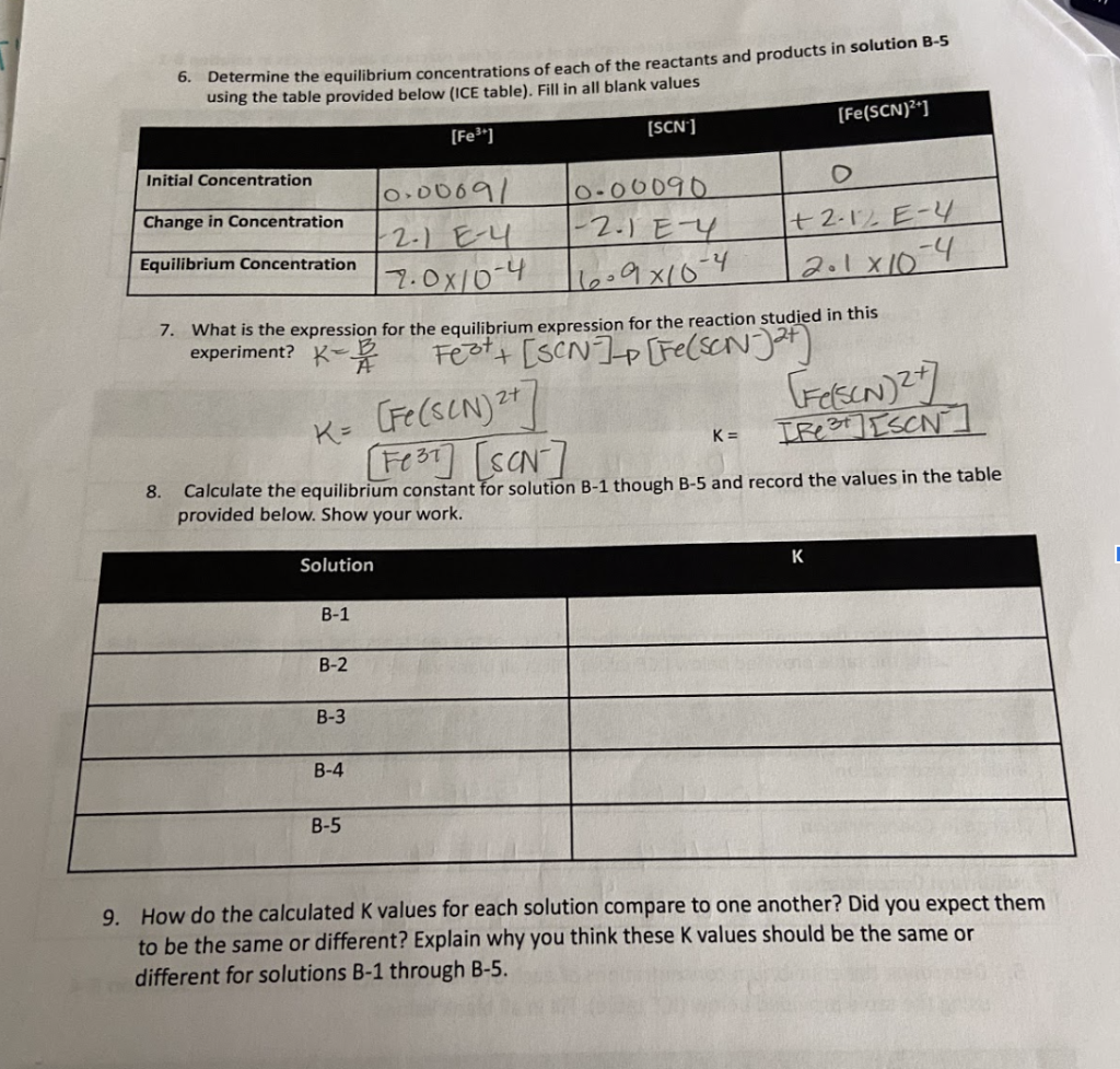 Solved Rate Law 2. Determine the equilibrium concentrations | Chegg.com