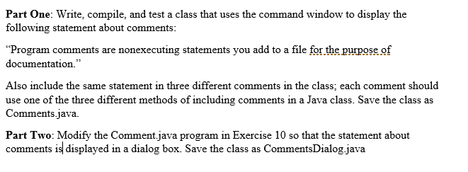 Solved Part One Write Compile And Test A Class That Uses 2307