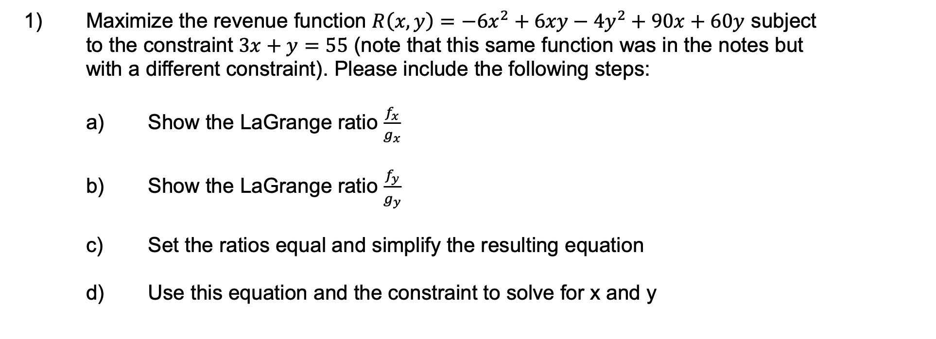 Solved Maximize the revenue function | Chegg.com