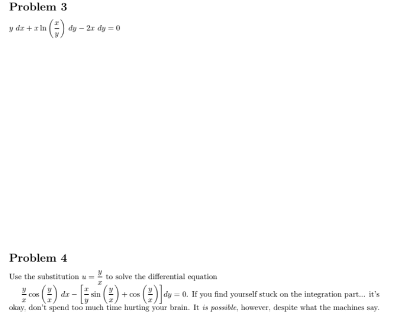 Solved For the following problems, Find a 1-parameter family | Chegg.com