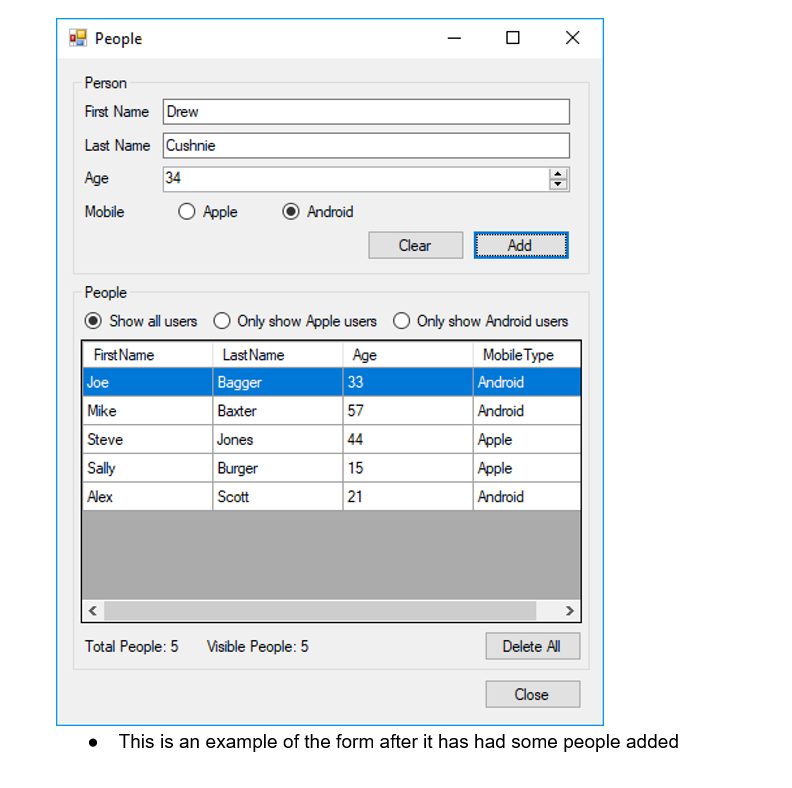 Create a program using windows forms. The program | Chegg.com
