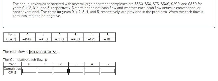 Solved The annual revenues associated with several large | Chegg.com