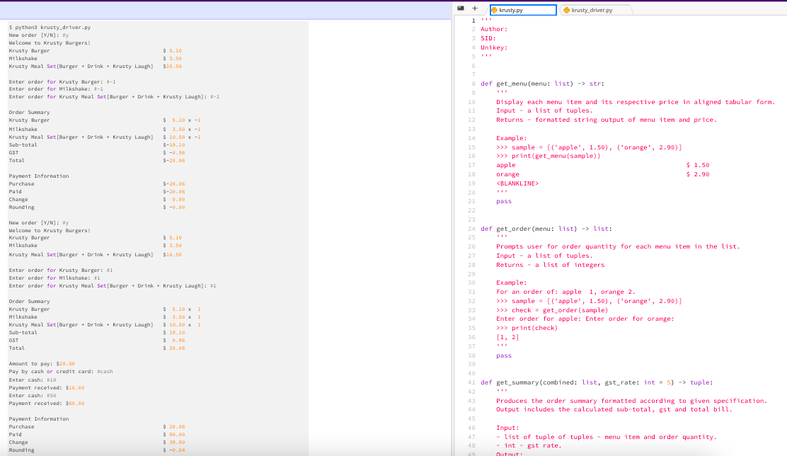 I Need Help Creating This Program In Python Spilt 