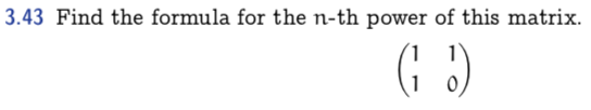 Solved 3.43 Find the formula for the n-th power of this | Chegg.com