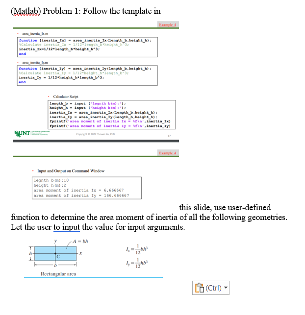 Solved (Matlab) Problem 1: Follow the template in Fumple 4 | Chegg.com