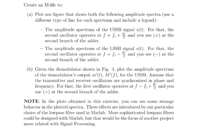 Exercise 4 Single-SideBand generation. Weaver's | Chegg.com