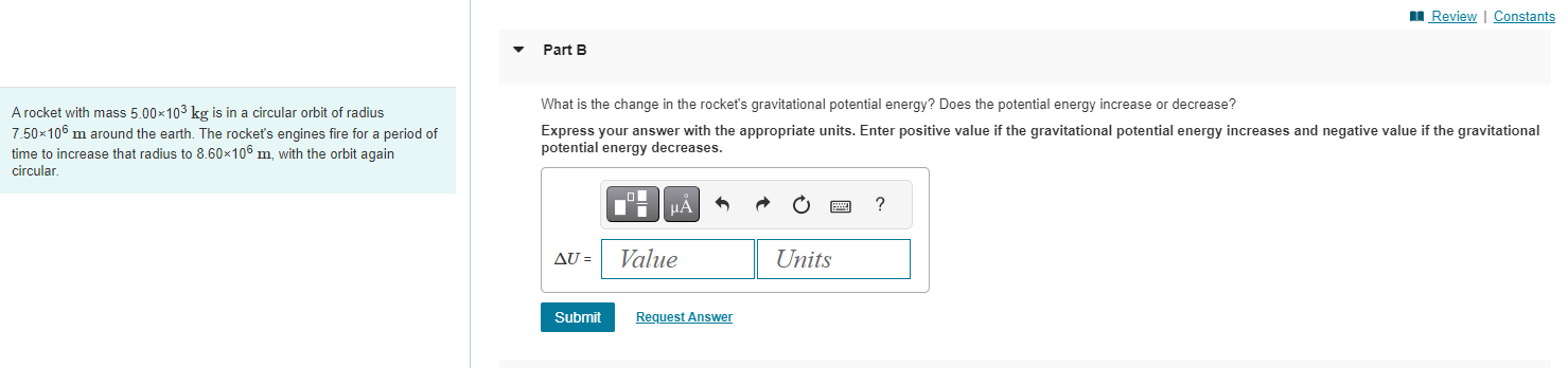 What is the change in the rocket's kinetic energy? | Chegg.com
