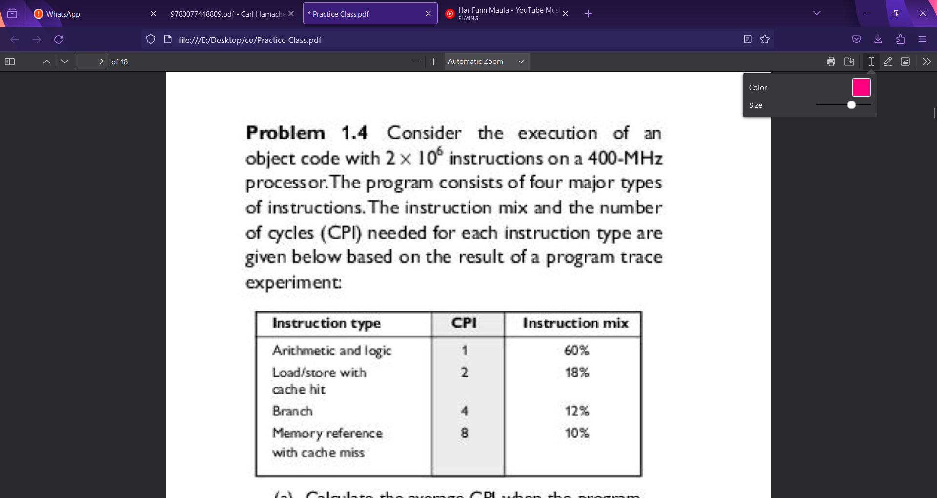 Solved Problem 1.4 ﻿Consider the execution of anobject code | Chegg.com