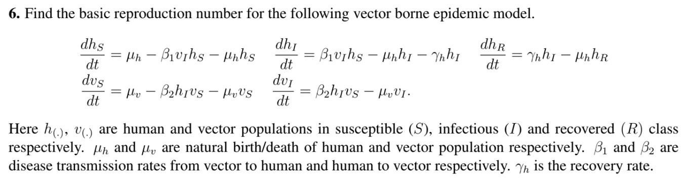 6. Find the basic reproduction number for the | Chegg.com