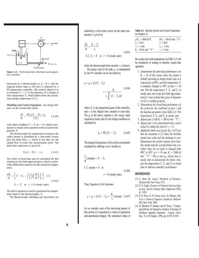 Solved modeled by a first-order system for the input tem- | Chegg.com