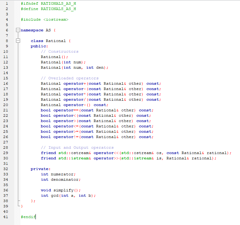 Solved I need to write a rational number class program with | Chegg.com
