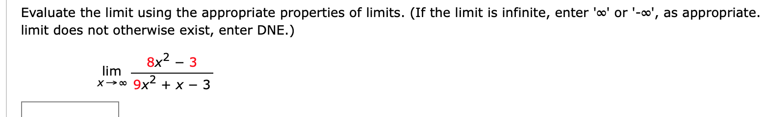 Solved Evaluate the limit using the appropriate properties | Chegg.com
